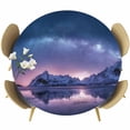 Blue Purple Mountains Round Tablecloth 36-44 Inch Round Fitted Table ...