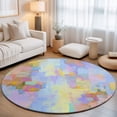 Blue Purple Oil Painting 3.3' Round Rug for Bedroom Reading Corner ...