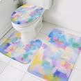 Blue Purple Oil Painting Bathroom Rugs Set Abstarct Gradient Dark Blue ...