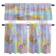 Blue Purple Oil Painting Kitchen Curtains Set for Windows, Abstarct ...