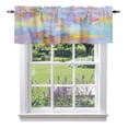 Blue Purple Oil Painting Valance Curtain 1 Panel, Abstarct Blue Yellow ...