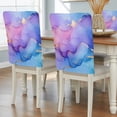 Blue Purple Ombre Chair Back Covers, Marble Abstract Modern Ink ...
