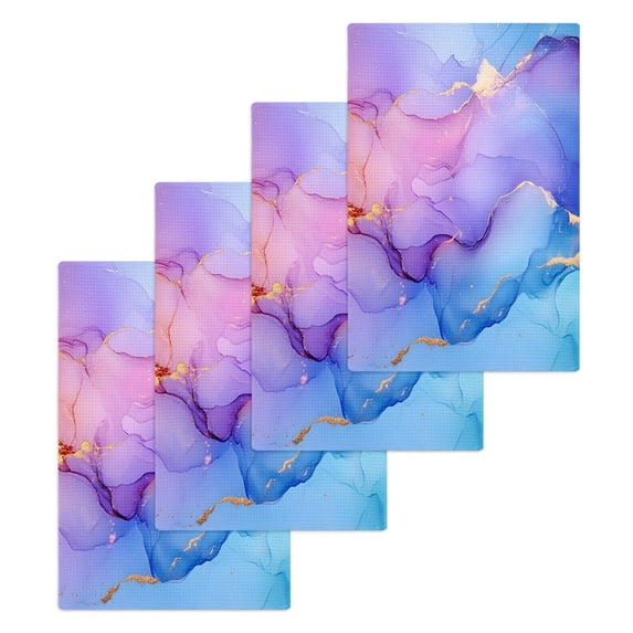 Blue Purple Ombre Hand Towels Set,Waffle Weave Kitchen Towels 4 Pieces ...
