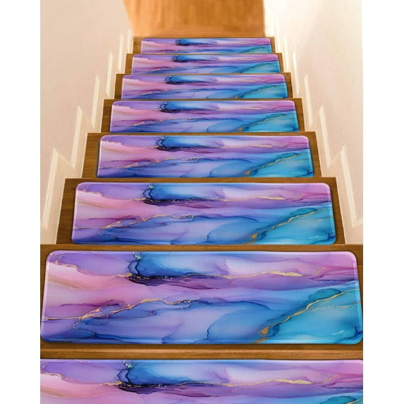 Blue Purple Ombre Non-Slip Stair Treads for Wooden Steps, 15 Pack ...