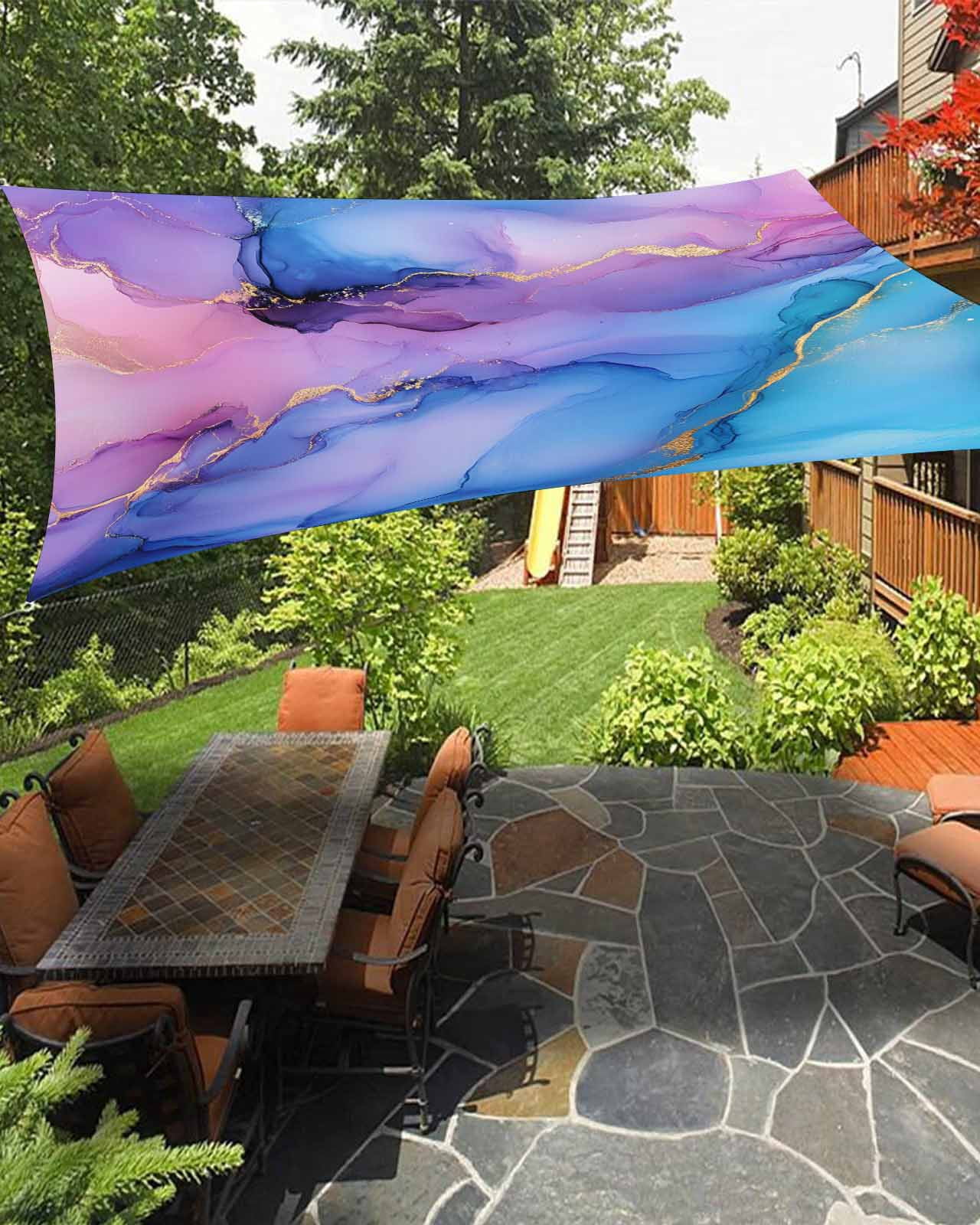 Blue Purple Ombre Sun Sail Shades Rectangle Canopy,Sunlight Block Heavy ...