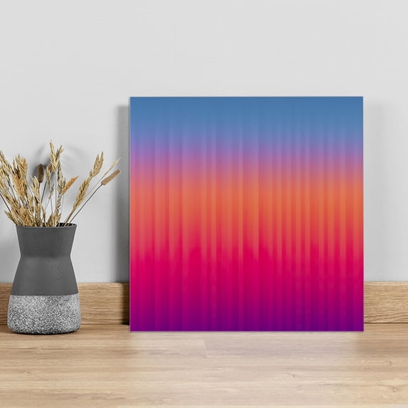Blue Purple Orange Wall Art Painting on Canvas, Modern Ombre Abstract ...
