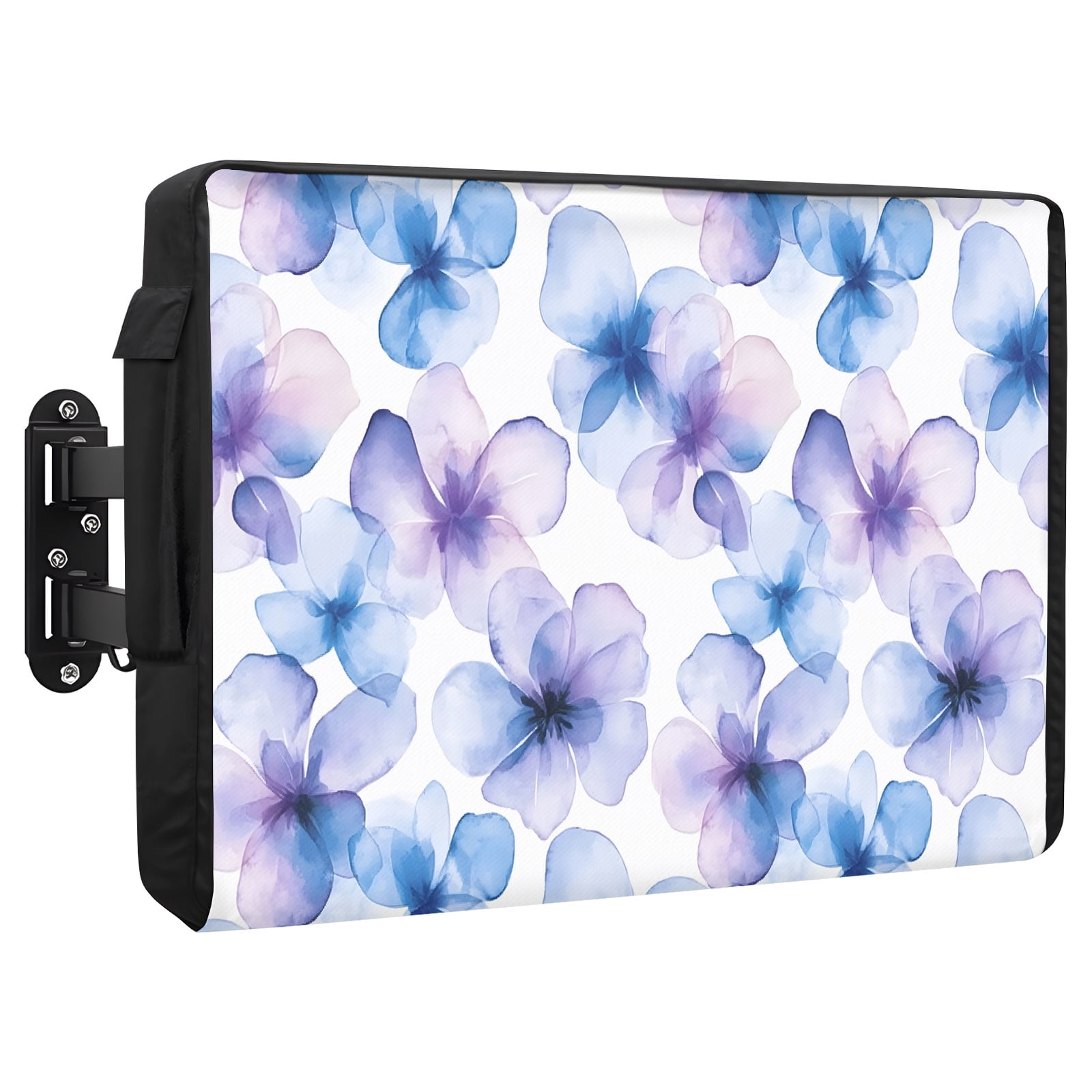 Blue Purple Outdoor TV Cover 36 to 39 Inch Flowers Pansy Watercolor ...