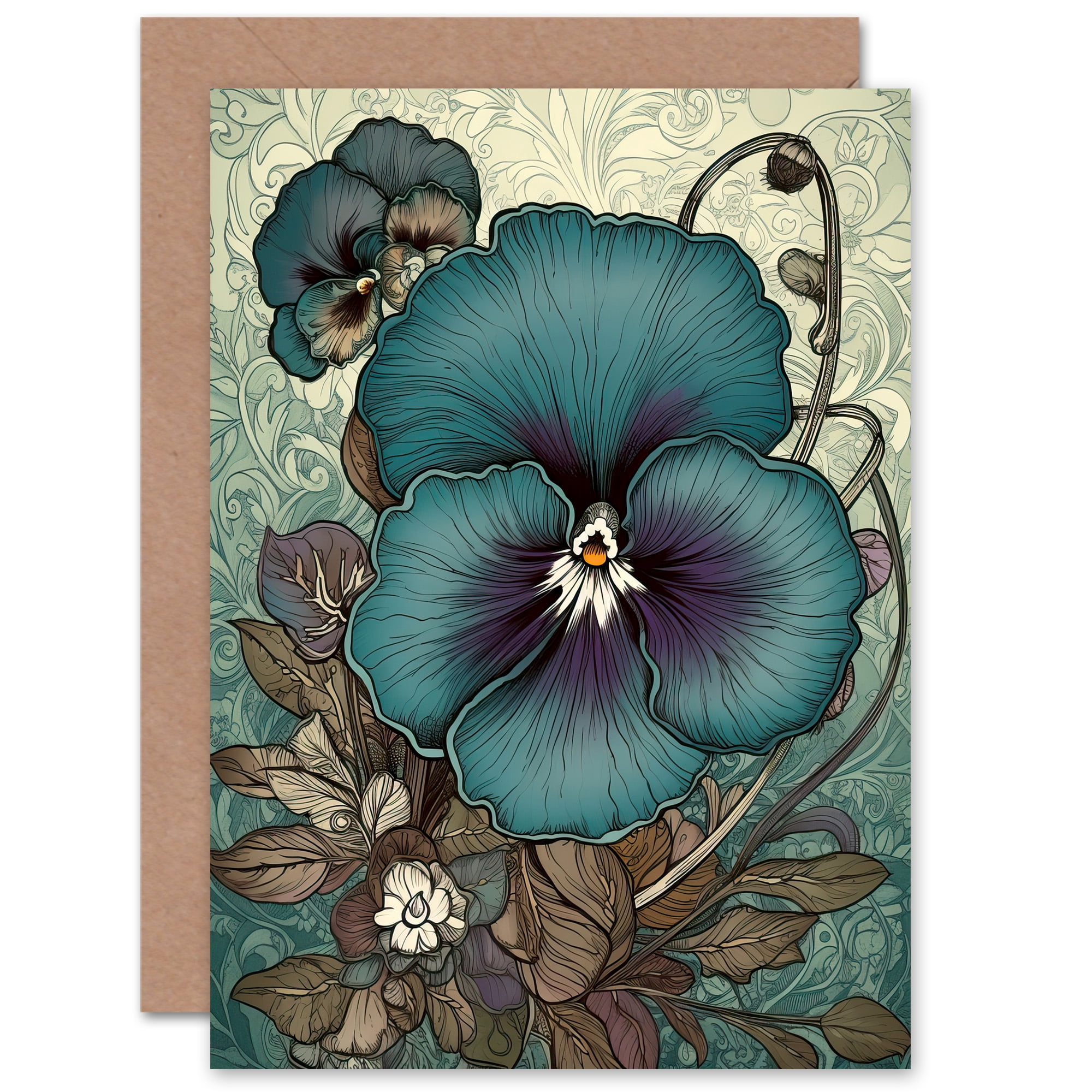Blue Purple Pansy Flower Patterns for Wife Her Mum Sister Daughter Mom ...