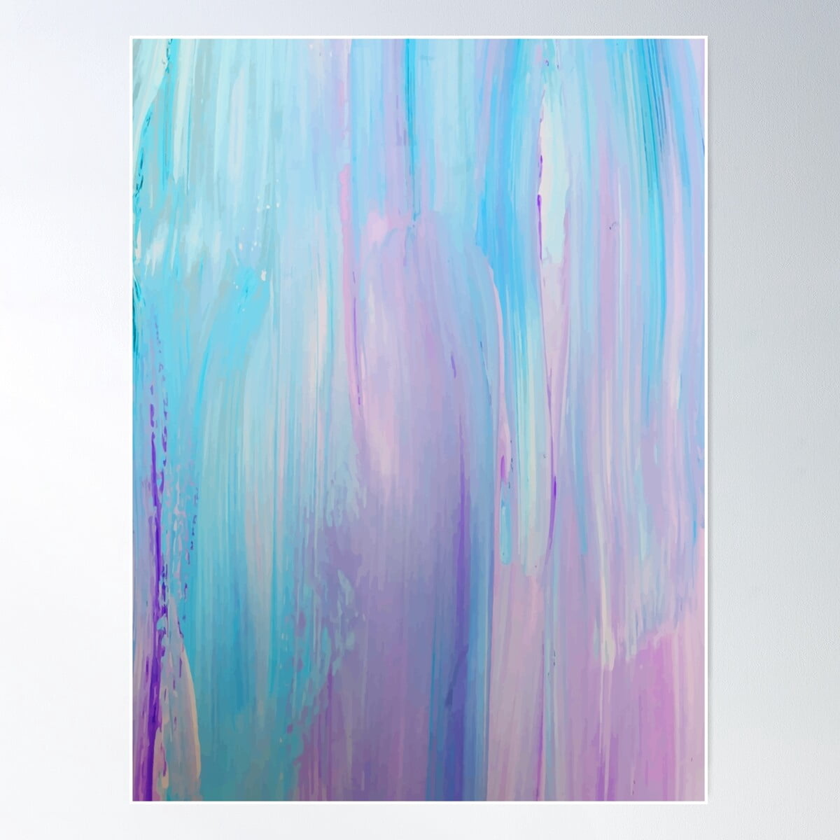 Blue & Purple Pastel Poster Wall Art Modern Wall Decor For Living Room ...