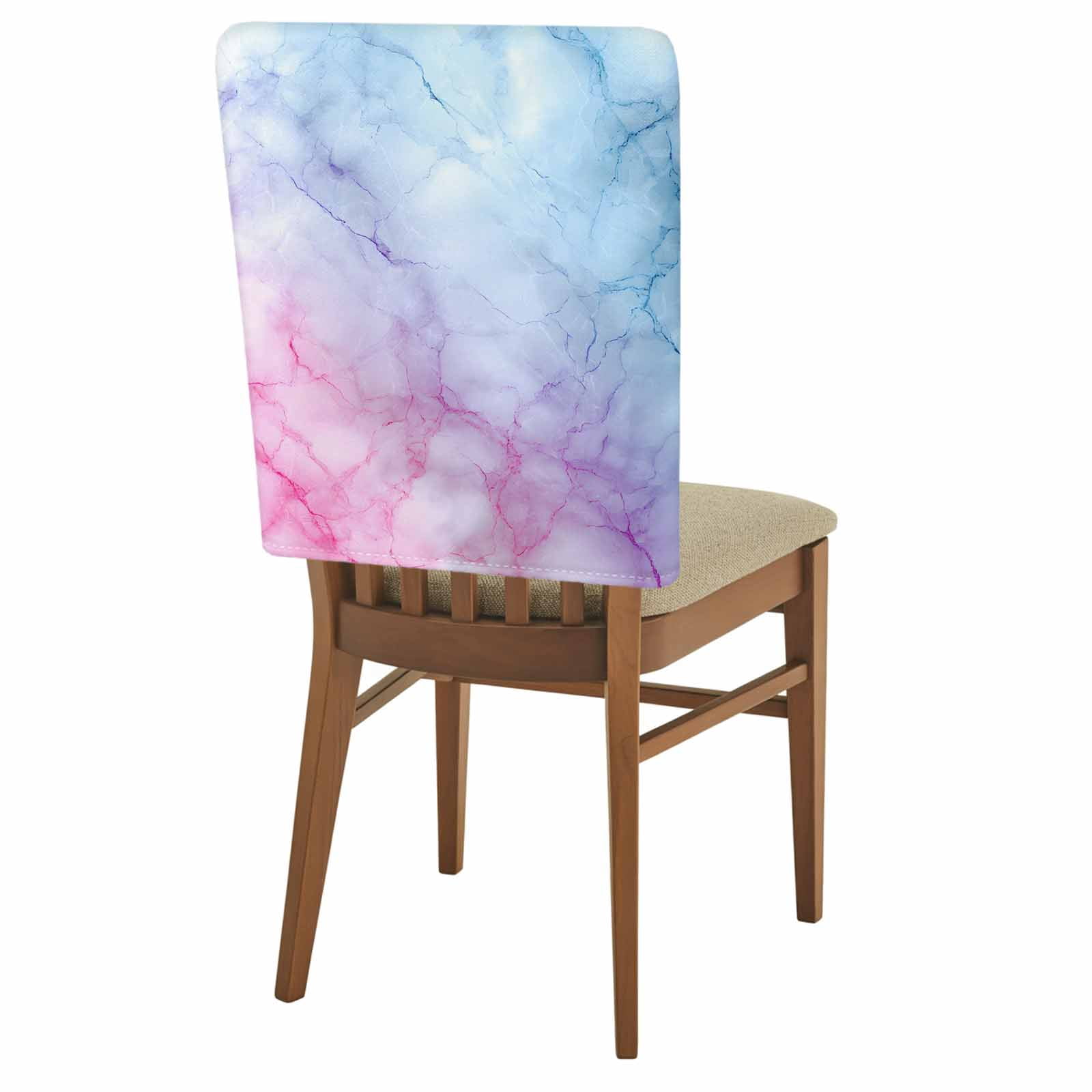 Blue Purple Pink Chair Back Covers Set of 4 Marble Texture Fantasy ...