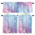Blue Purple Pink Kitchen Curtains Set for Windows, Marble Texture ...