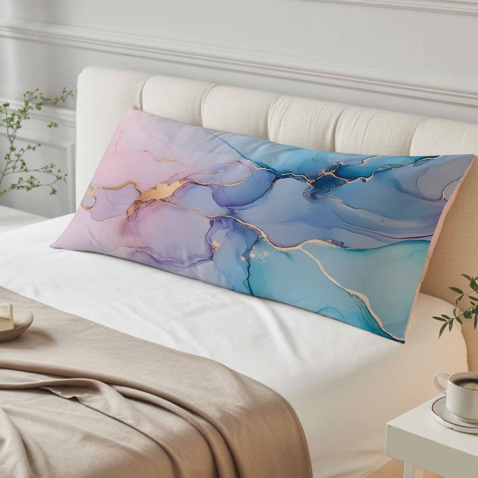 Blue Purple Pink Marble Body Pillow Cover, Pillowcase Protectors with ...