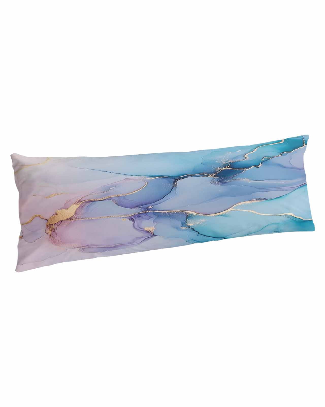 Blue Purple Pink Marble Body Pillow Covers, Modern Ink Painting ...
