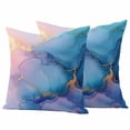 Blue Purple Pink Marble Outdoor Pillow Covers 24"x24" Set of 2 ...