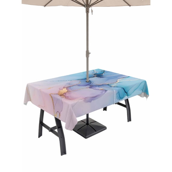 Blue Purple Pink Marble Table Cloth Rectangle Outdoor Tablecloth ...