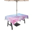 Blue Purple Pink Rectangle Outdoor Tablecloth with Umbrella Hole Marble ...