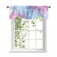 Blue Purple Pink Tie Up Valances Curtain, Marble Texture Fantasy ...