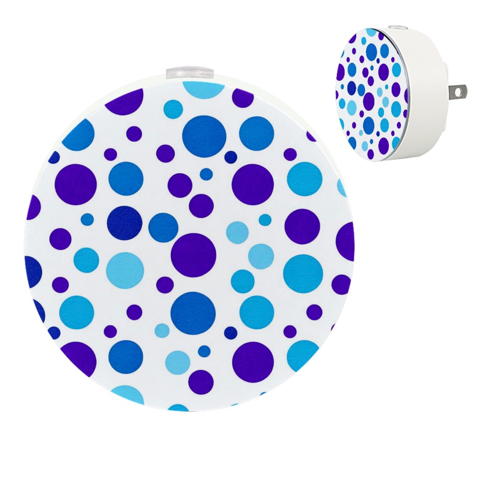 Blue Purple Polka Dot Automatic night lights plug into wall Dusk to ...