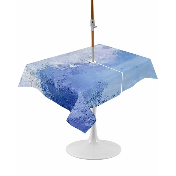 Blue Purple Rectangle Outdoor Tablecloth, Waterproof Table Cloth Cover ...