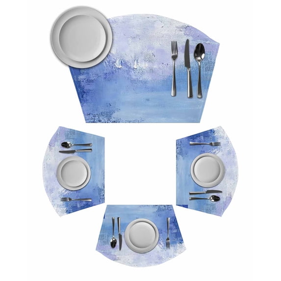 Blue Purple Round Table Placemats Set of 6 Wedge Placemats, Modern ...