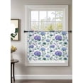 Blue Purple Sheer Curtains 54 Inch Long 1 Panel Hydrangea Eucalyptus ...