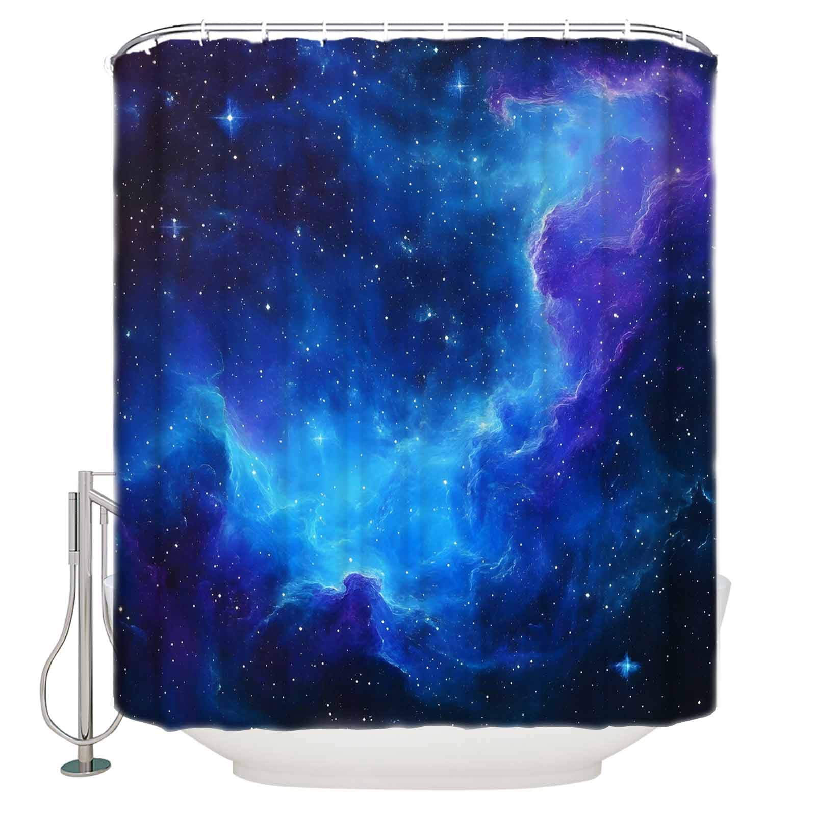 Blue Purple Sky Bathroom Shower Curtains with 12 Hooks Polyester ...