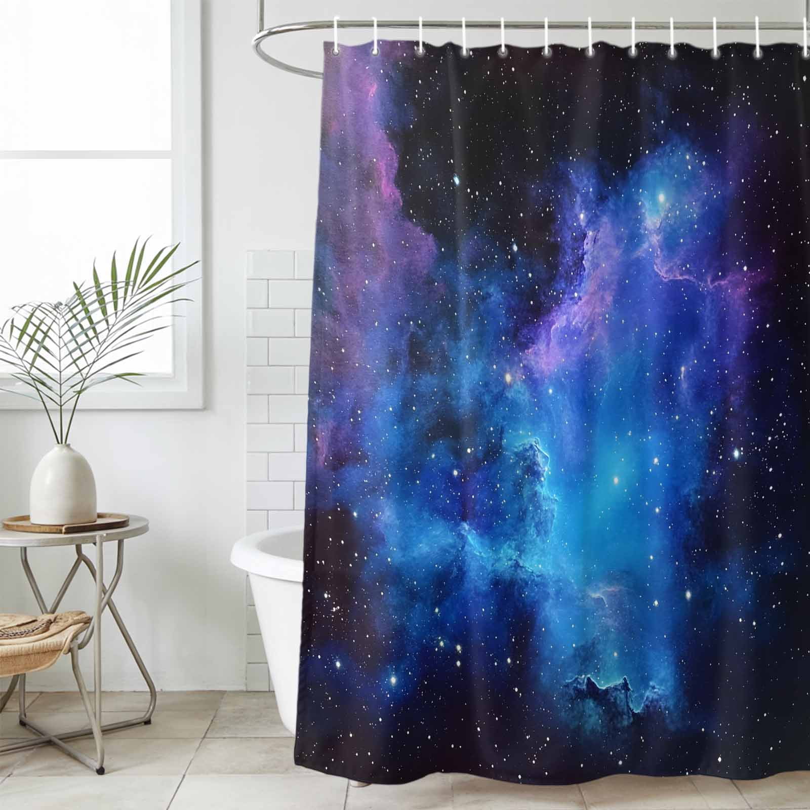 Blue Purple Sky Shower Curtain Set, Waterproof Shower Curtains for ...