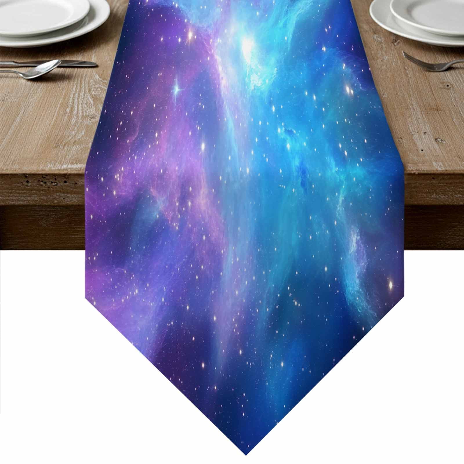 Blue Purple Sky Table Runner Linen Burlap Table Runner 70 Inches Long ...