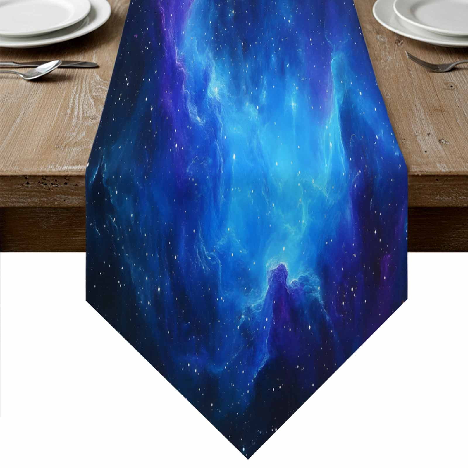 Blue Purple Sky Table Runner Linen Burlap Table Runner 72 Inches Long ...