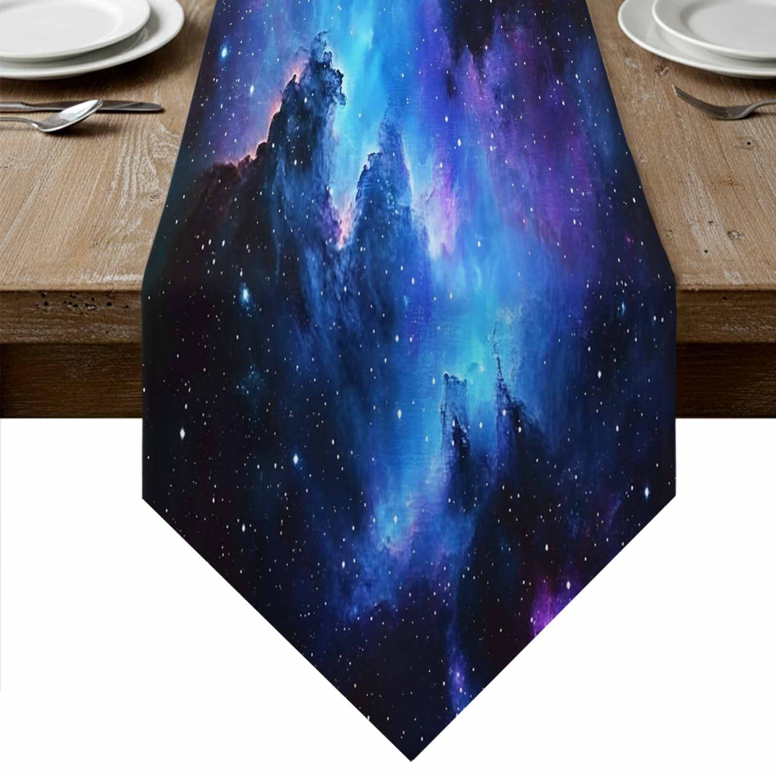 Blue Purple Sky Table Runner Linen Burlap Table Runner 90 Inches Long ...