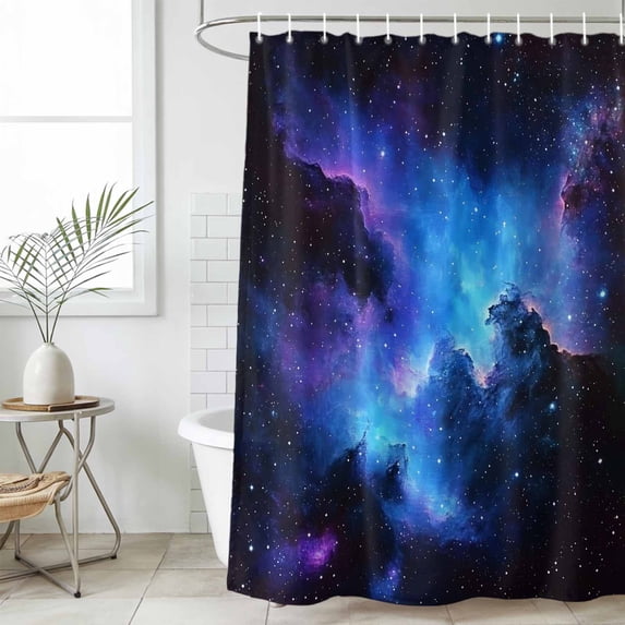 Blue Purple Sky Waterproof Fabric Shower Curtain,Modern Abstract Night ...