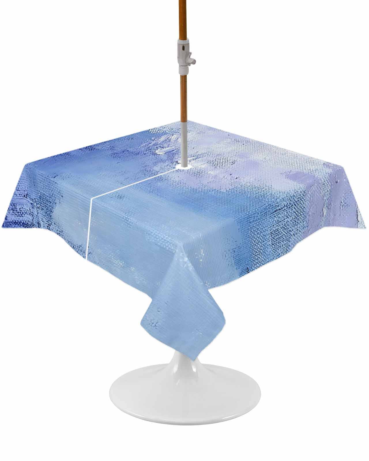 Blue Purple Square Outdoor Tablecloth, Waterproof Table Cloth Cover ...