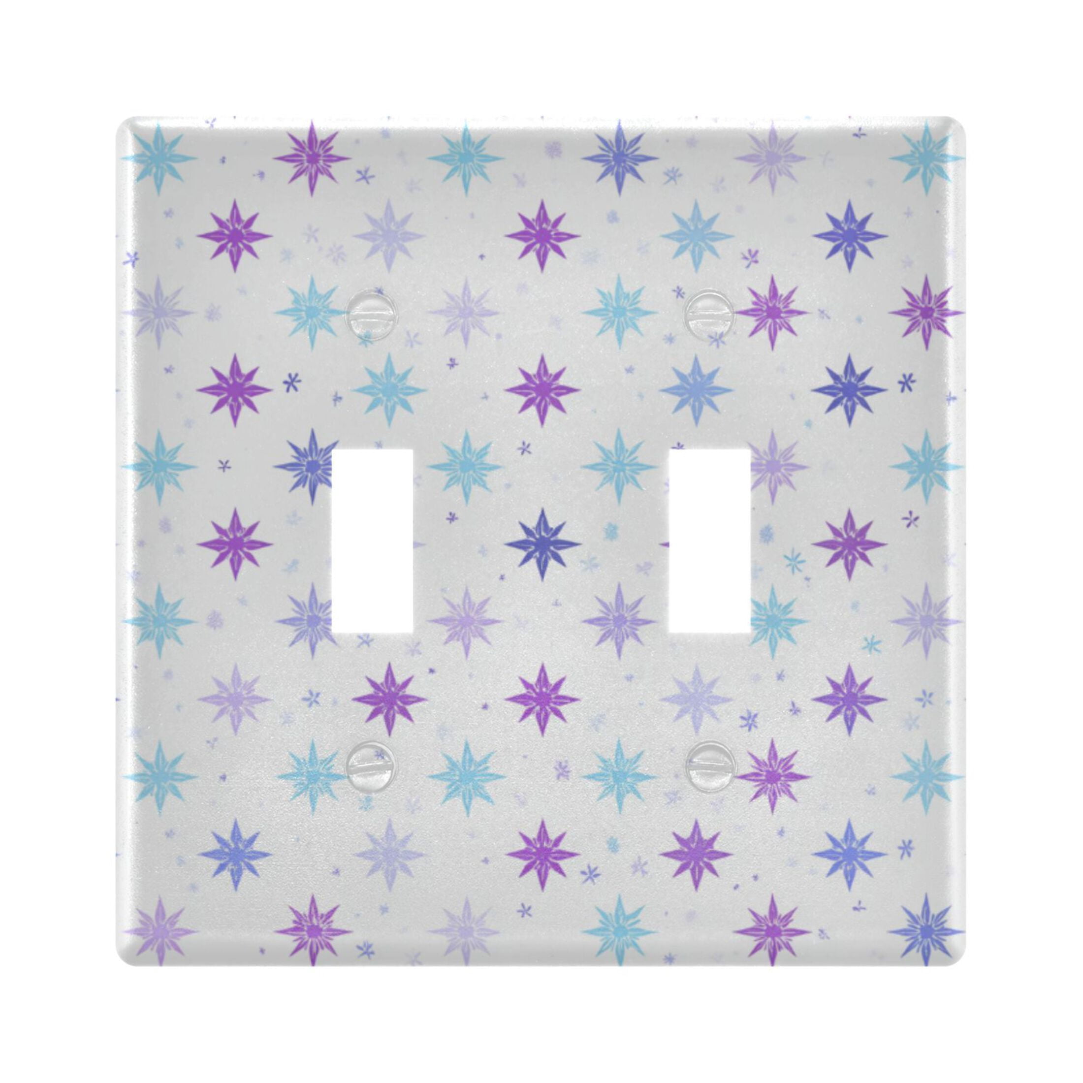 Blue Purple Stars on White Background Light Switch Cover Electrical ...