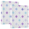 Blue Purple Stars on White Background Round Ring Binder 3 Rings 1.5 ...