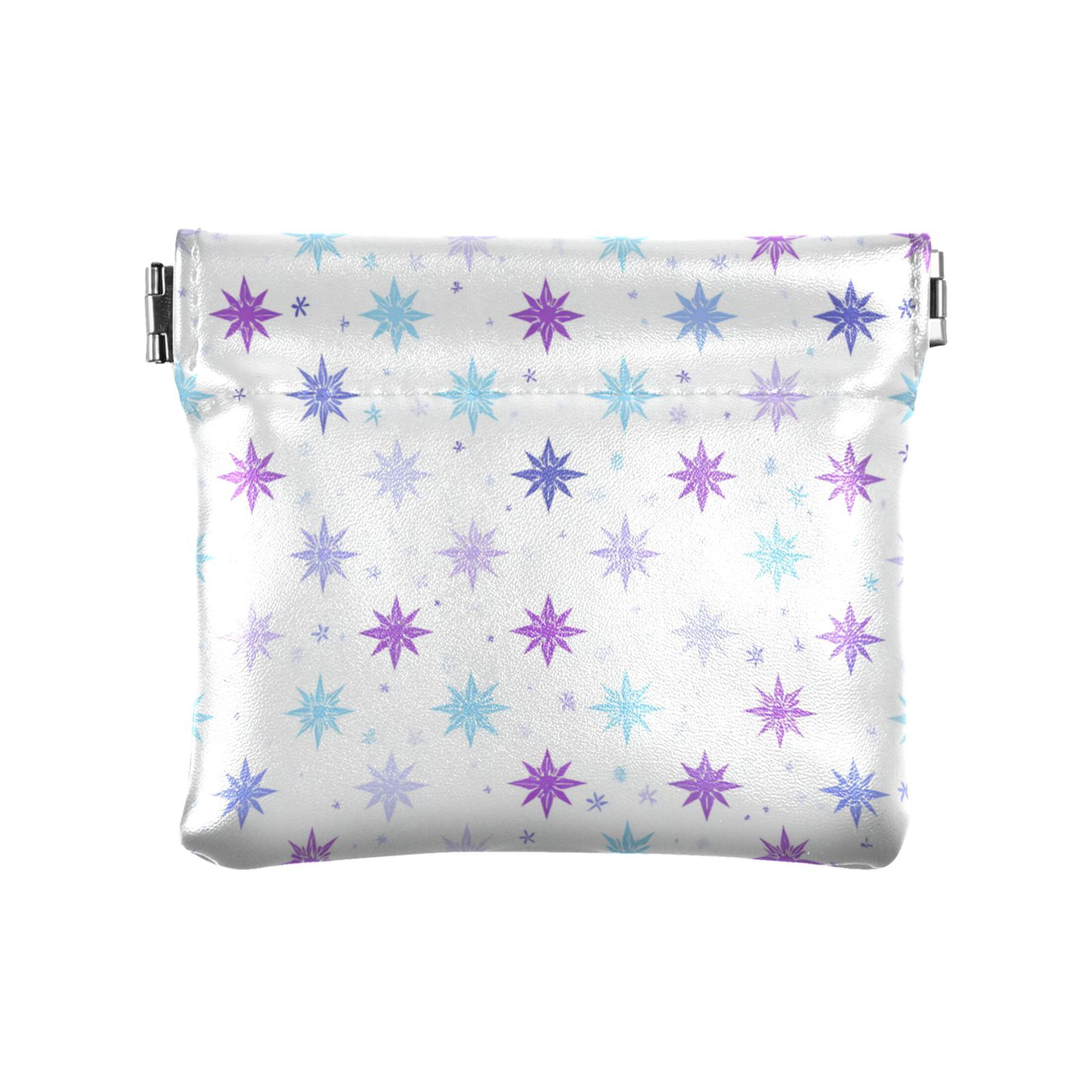 Blue Purple Stars on White Background Women's Coin Purses Change ...