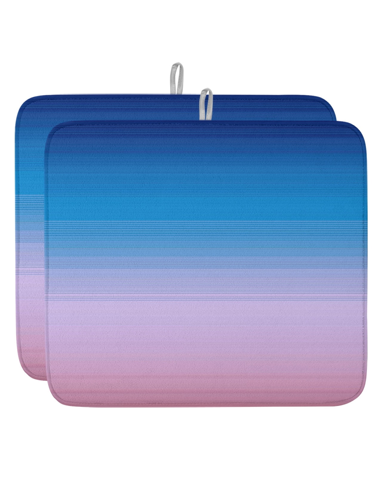 Blue Purple Striped Dish Drying Mat for Kitchen Counter,Vintage Stripes ...