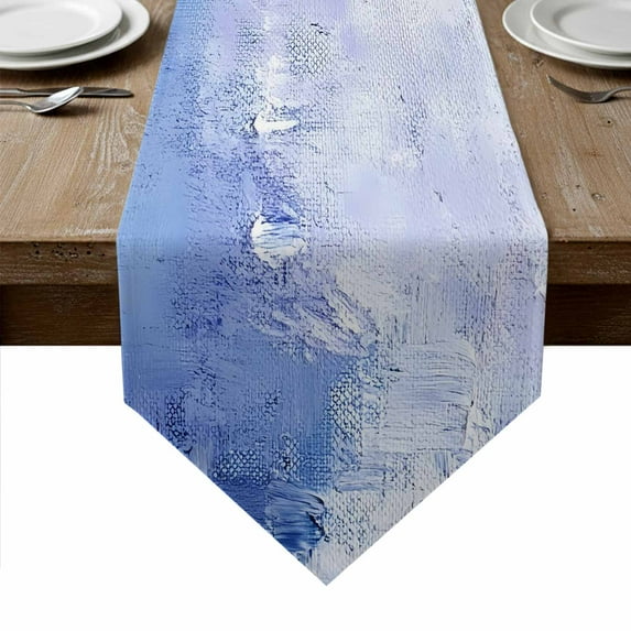 Blue Purple Table Runner Linen Burlap Table Runner 36 Inches Small ...