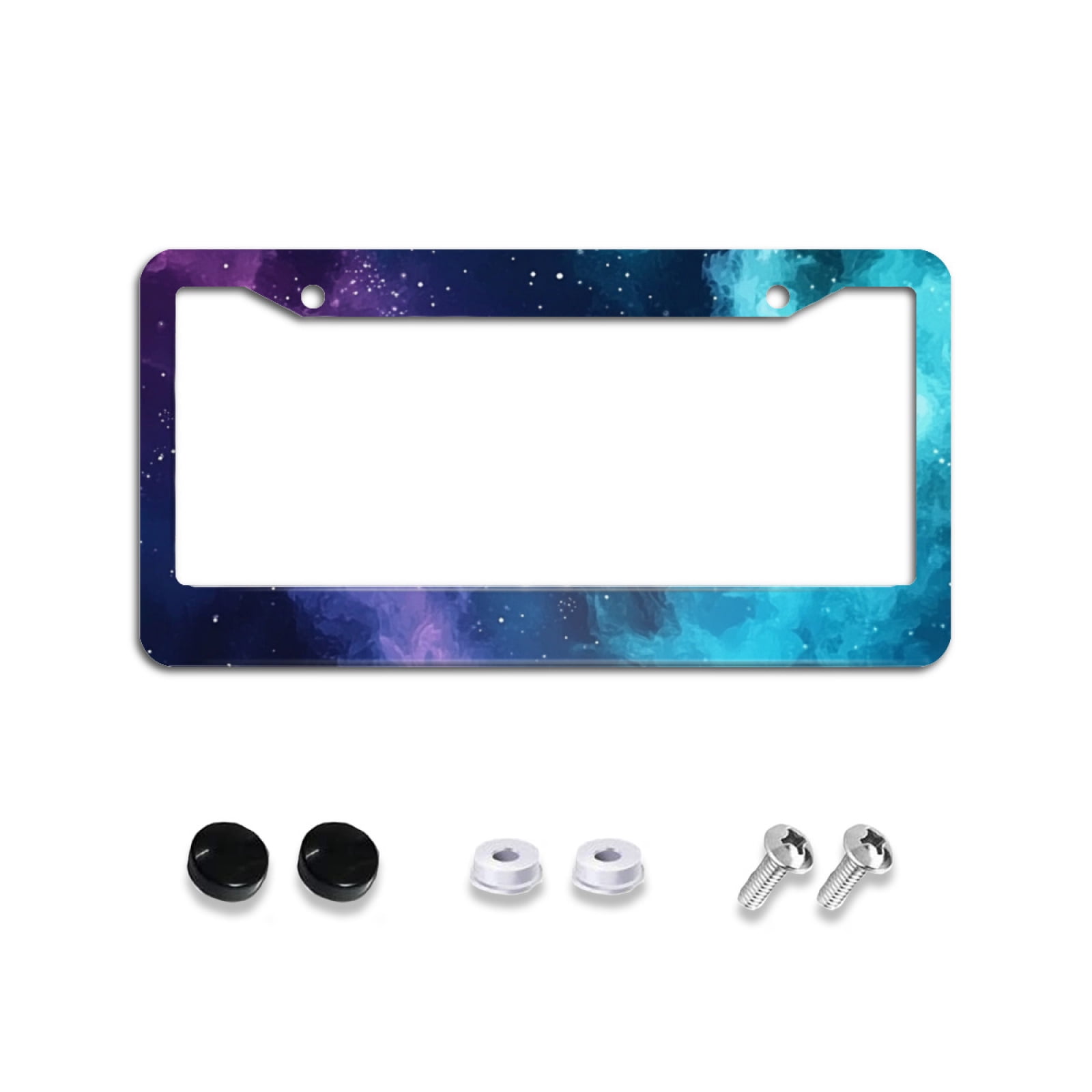 Blue Purple Teal Galaxy License Plate Frames for Women Men Car Plate ...