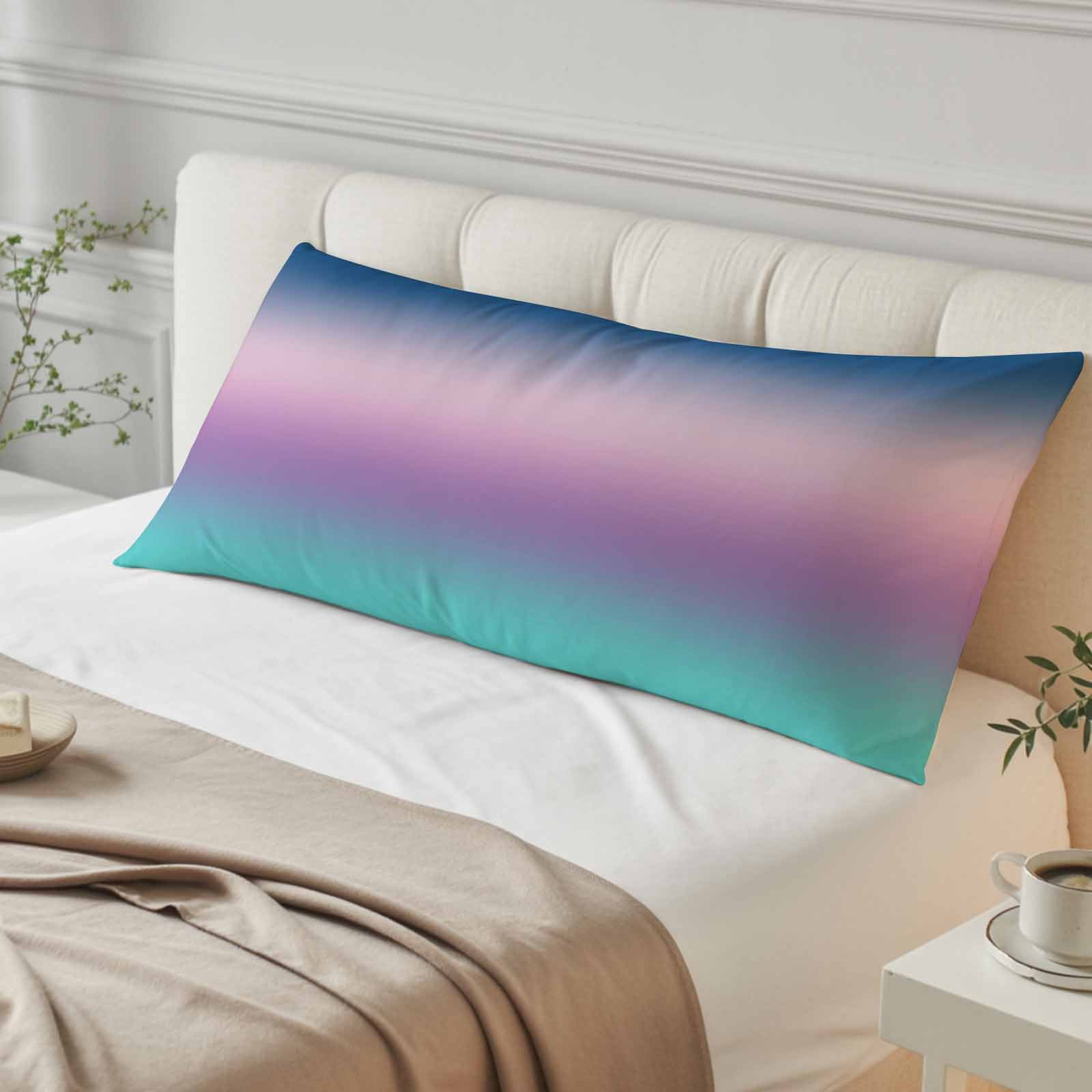 Blue Purple Teal Ombre Cream Body Pillow Cover, Pillowcase Protectors ...