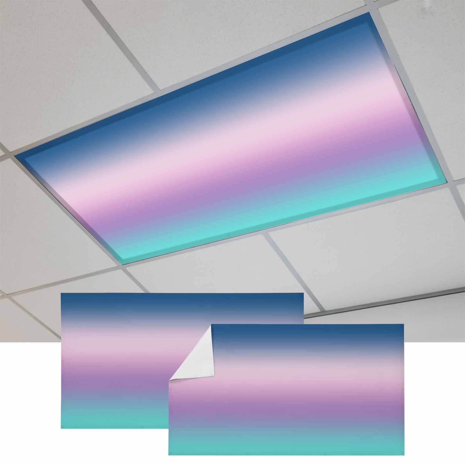 Blue Purple Teal Ombre Cream Fluorescent Light Covers, Modern Abstract ...