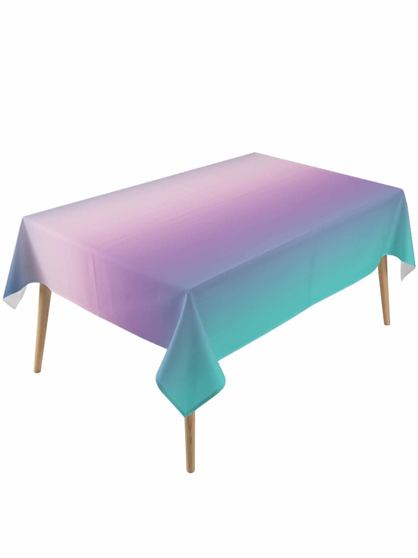 Blue Purple Teal Ombre Cream Table Cloth, Modern Abstract Art ...