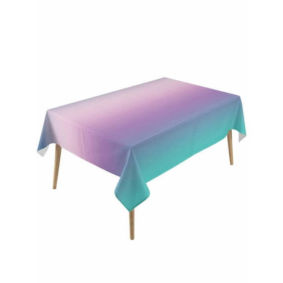 Blue Purple Teal Ombre Cream Table Cloth, Modern Abstract Art ...