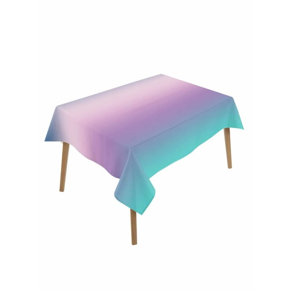 Blue Purple Teal Ombre Cream Table Cloth, Modern Abstract Art ...