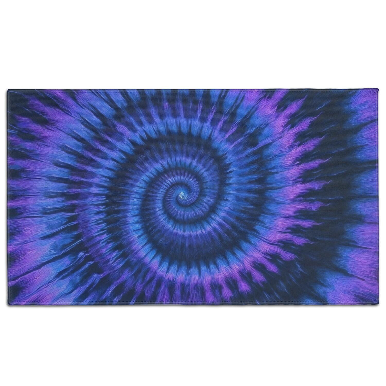 Blue Purple Tie Dye Mandala Pattern Door Rugs,Washable Non Slip Door ...
