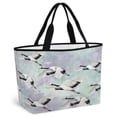 Blue Purple White Birds Beach Bag for Women, Large Breathable Mesh ...