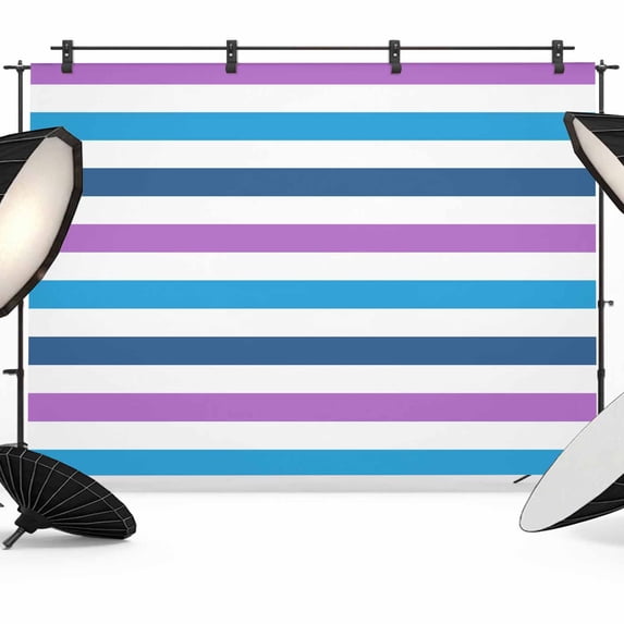 Blue Purple White Striped Photography Backdrop 12x8FT, Modern ...