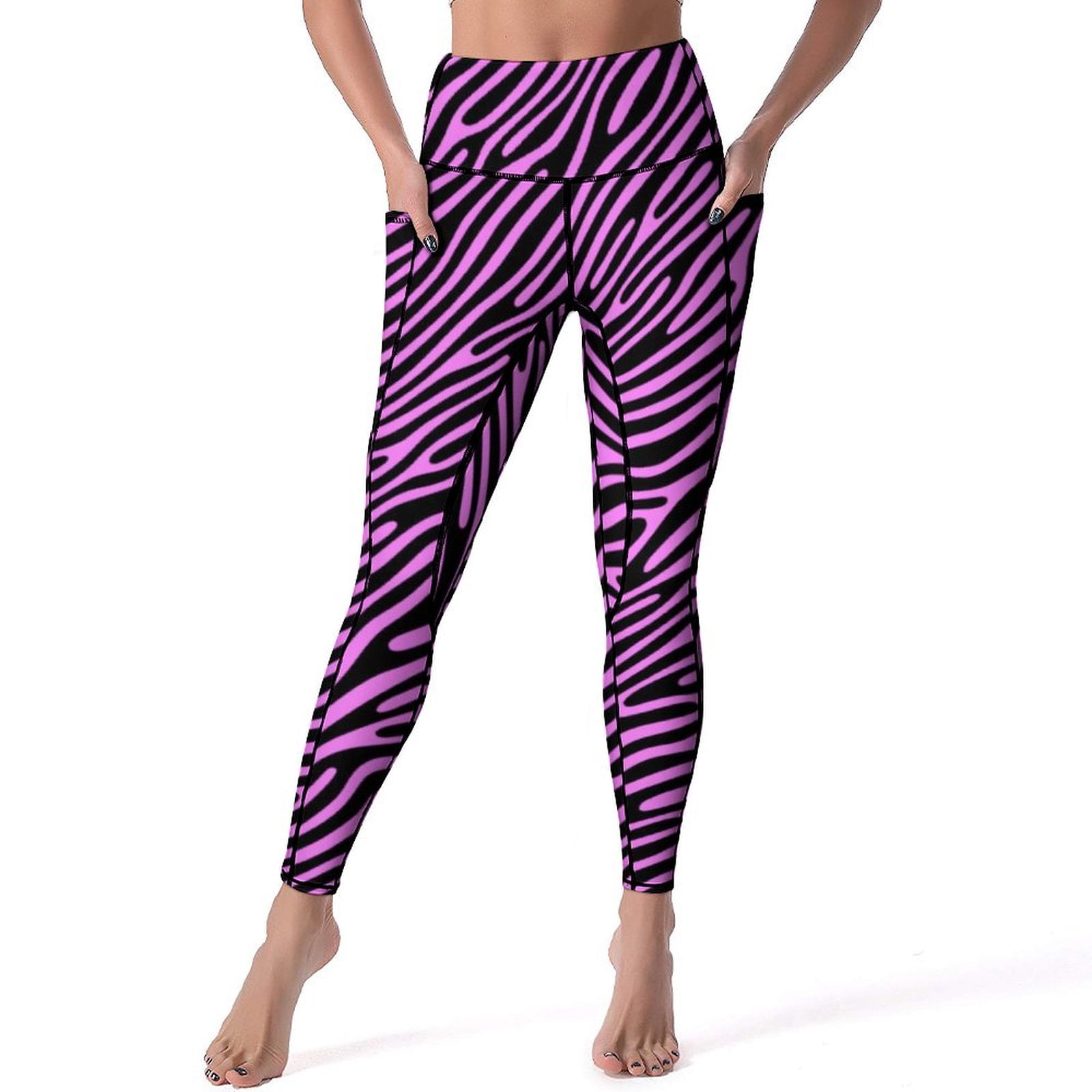 Blue Purple Zebra Leggings Sexy Animal Print Gym Yoga Pants Push Up ...