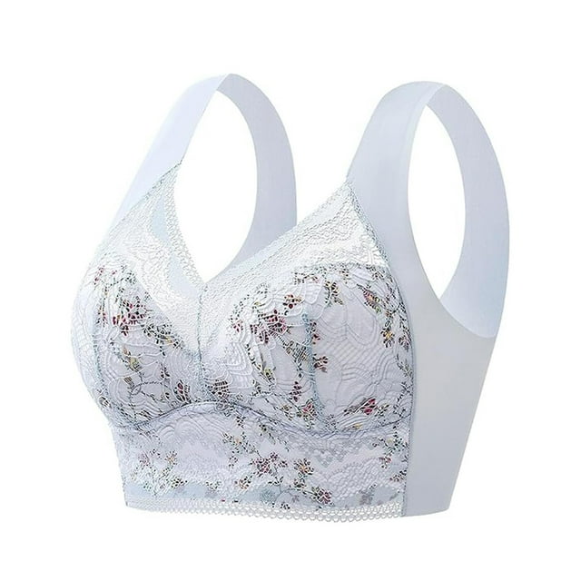 Blue Push Up Bras for Women's Back Bra Large Chest Small and Thin Bra ...