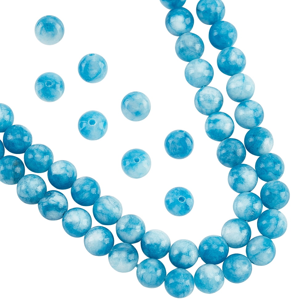 Blue Quartz Beads Strands Imitation Amazonite Round Dyed 8~9mm Hole ...