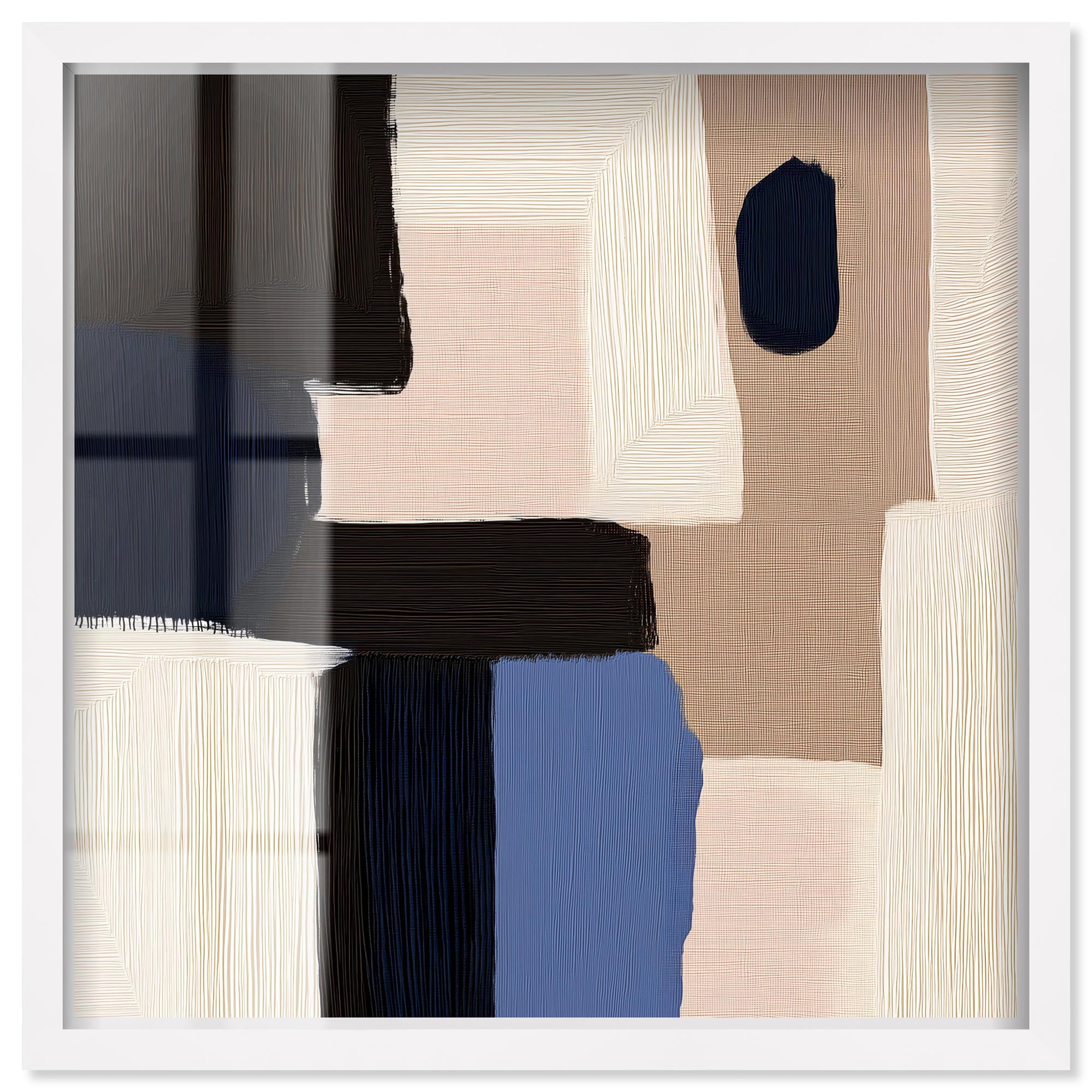 Blue Quietude II Shadowbox Print Modern Wall Decor by Art Remedy, White ...